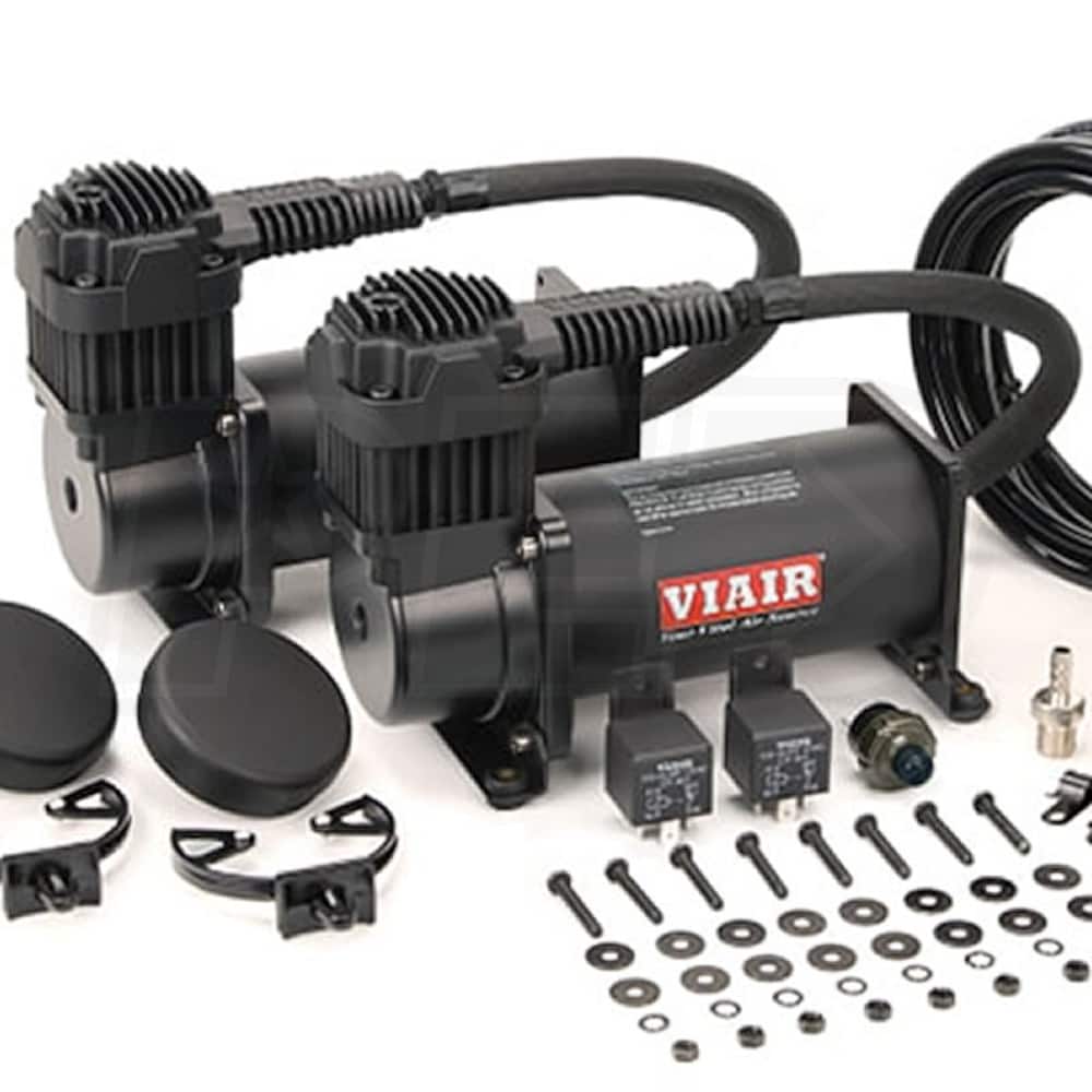 VIAIR 40048 Dual 400C 12-Volt 150-PSI Value Pack Air Compressor Kit - Stealth Black 33% Duty ...