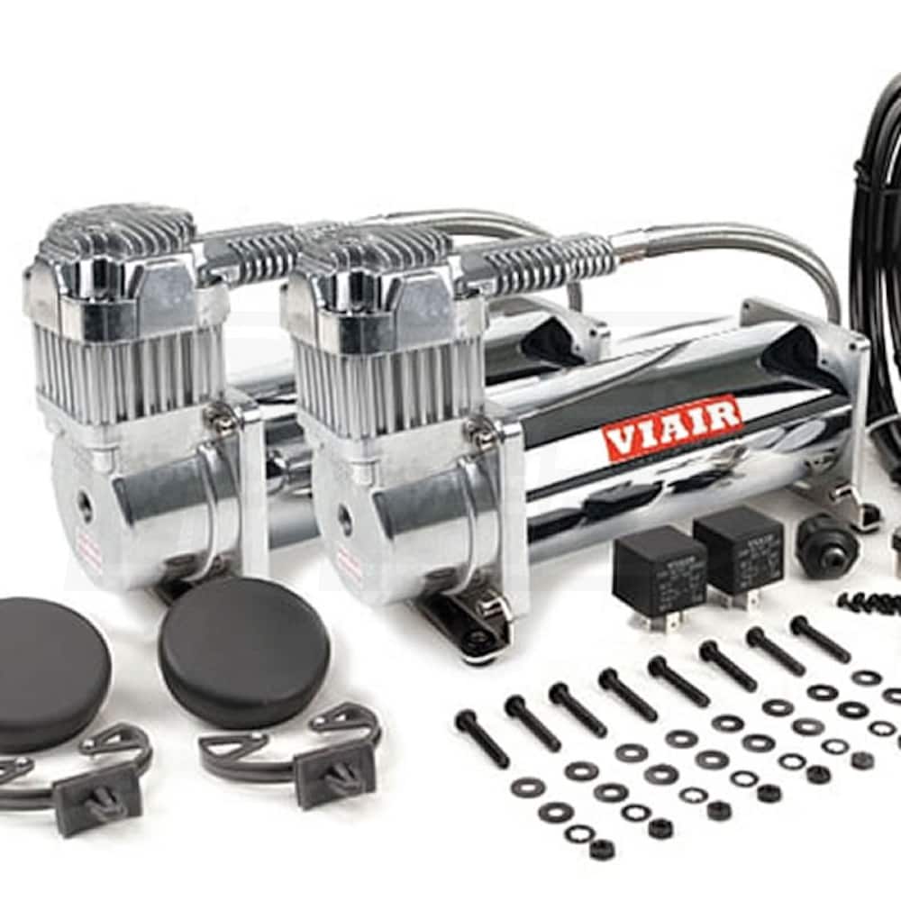 VIAIR 45013 Dual 450C 12-Volt 150-PSI Value Pack Air Compressor Kit - Chrome 100% Duty Cycle ...