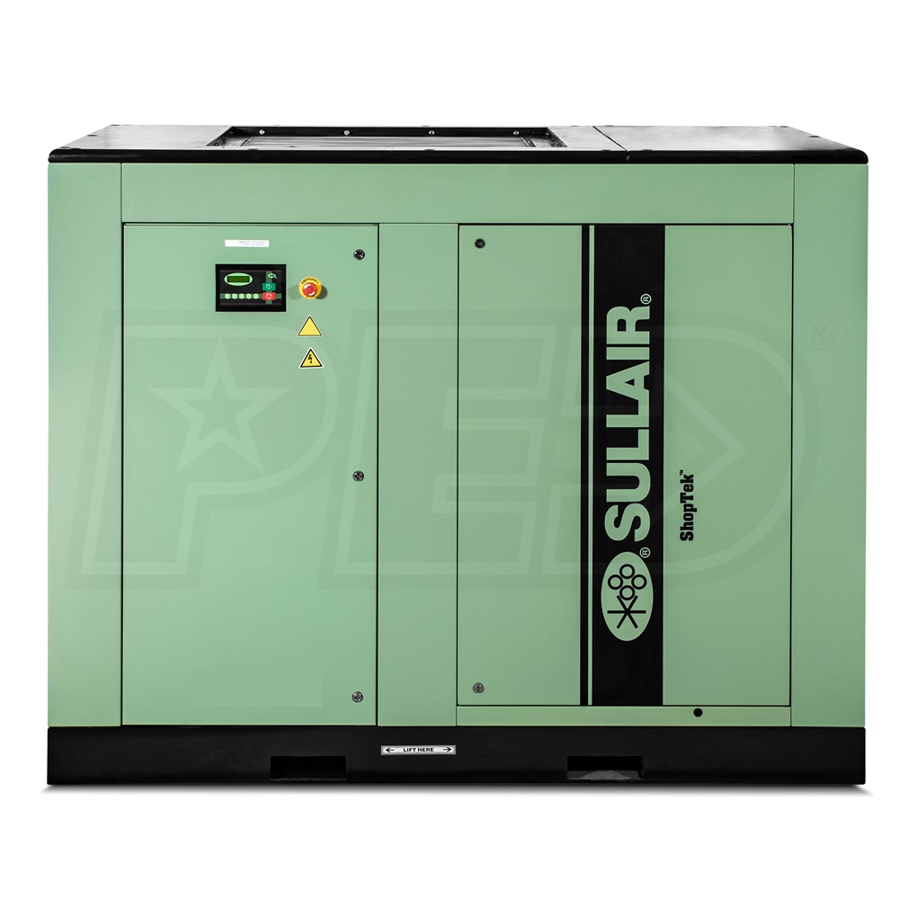 Sullair 88292018-724 ShopTek ST5509 75-HP Base Mount Rotary Screw Air Compressor 460V 3-Phase 125PSI