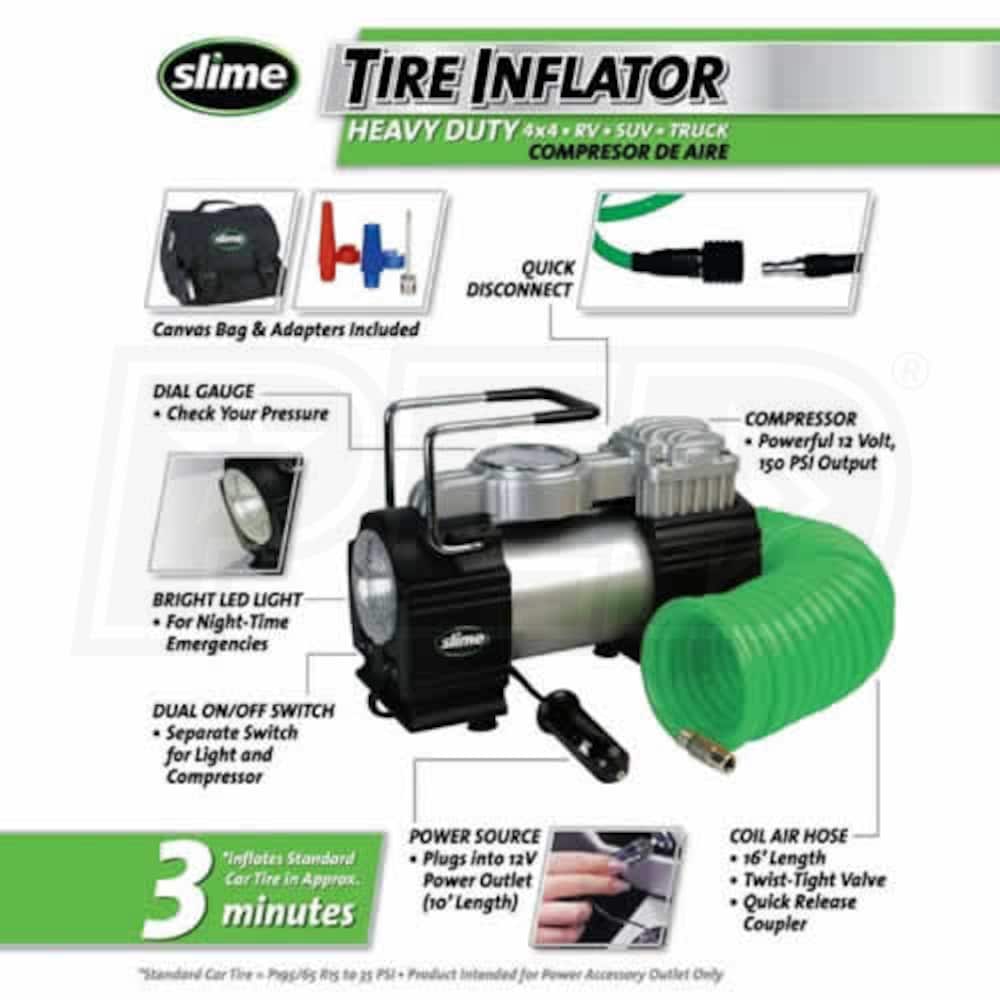 Slime COMP06 COMP 06 - Heavy Duty 12-Volt Tire Inflator