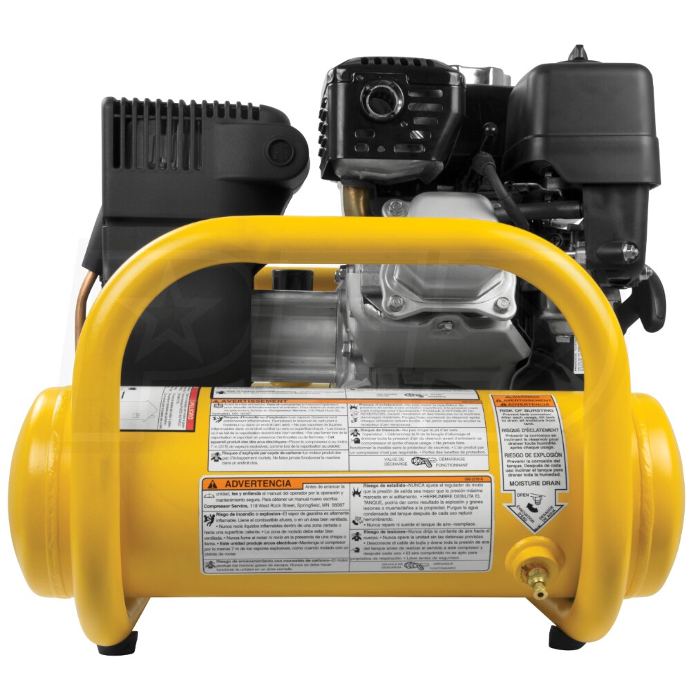DeWalt DXCMTA5590412 163cc 4-Gallon Twin Stack Gas Air Compressor w ...