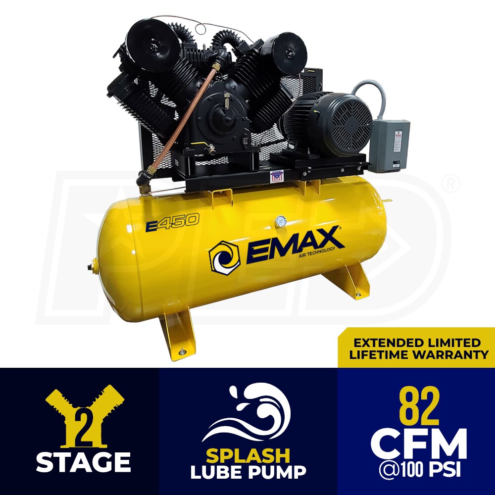 EMAX EP25H120V3-460 Industrial Plus 25-HP 120-Gallon Two-Stage Air ...