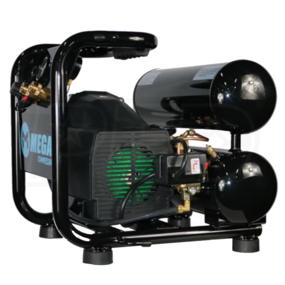 MEGA Compressor MP-2504T MEGA 2.5-HP 4-Gallon Twin Stack Air Compressor ...