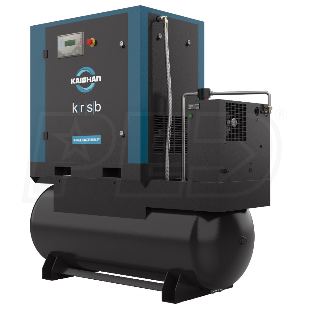 Kaishan KRST-010A1F2D8U 10-HP 120-Gallon Rotary Screw Air Compressor w ...