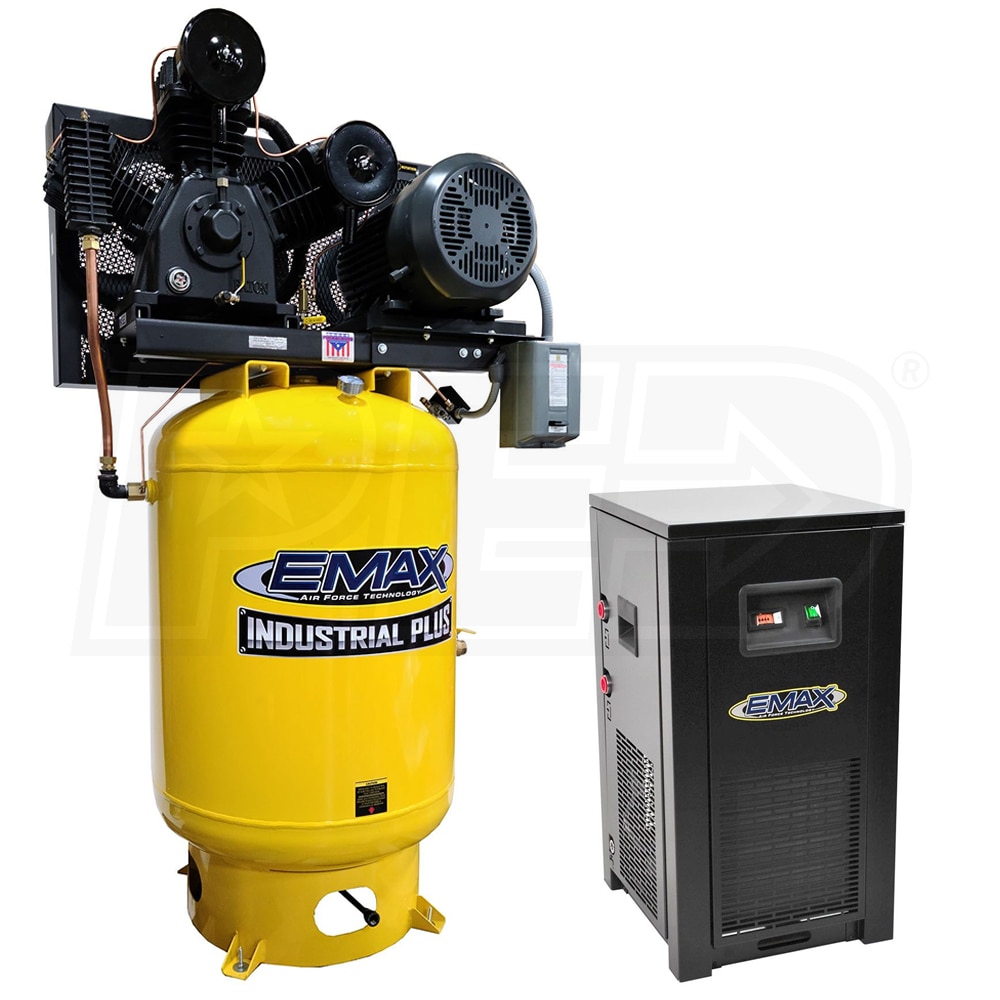 EMAX EP10V120Y3PKG-230 Industrial Plus 10-HP 120-Gallon Two-Stage Air ...