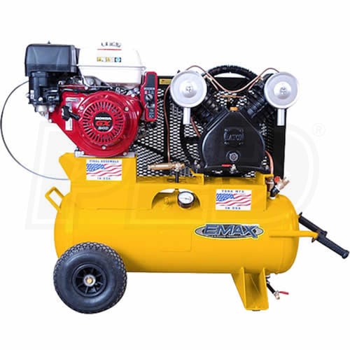 EMAX EGPS0817WL 8-HP 17-Gallon Belt Drive Cast-Iron Air Compressor w ...