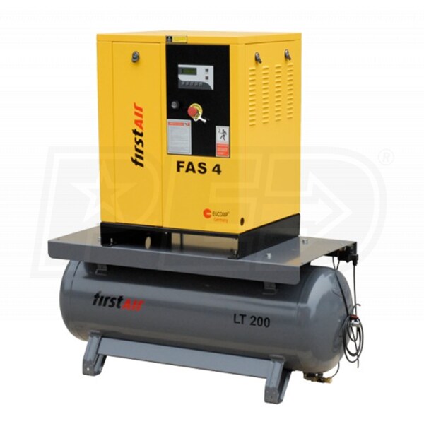 First Air FAS043T FAS4T 5-HP 53-Gallon Rotary Screw Air Compressor 208 ...