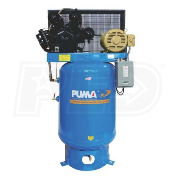 Puma TUK-150120VM3-230 15-HP 120-Gallon Two-Stage Air Compressor 208-230V 3-Phase